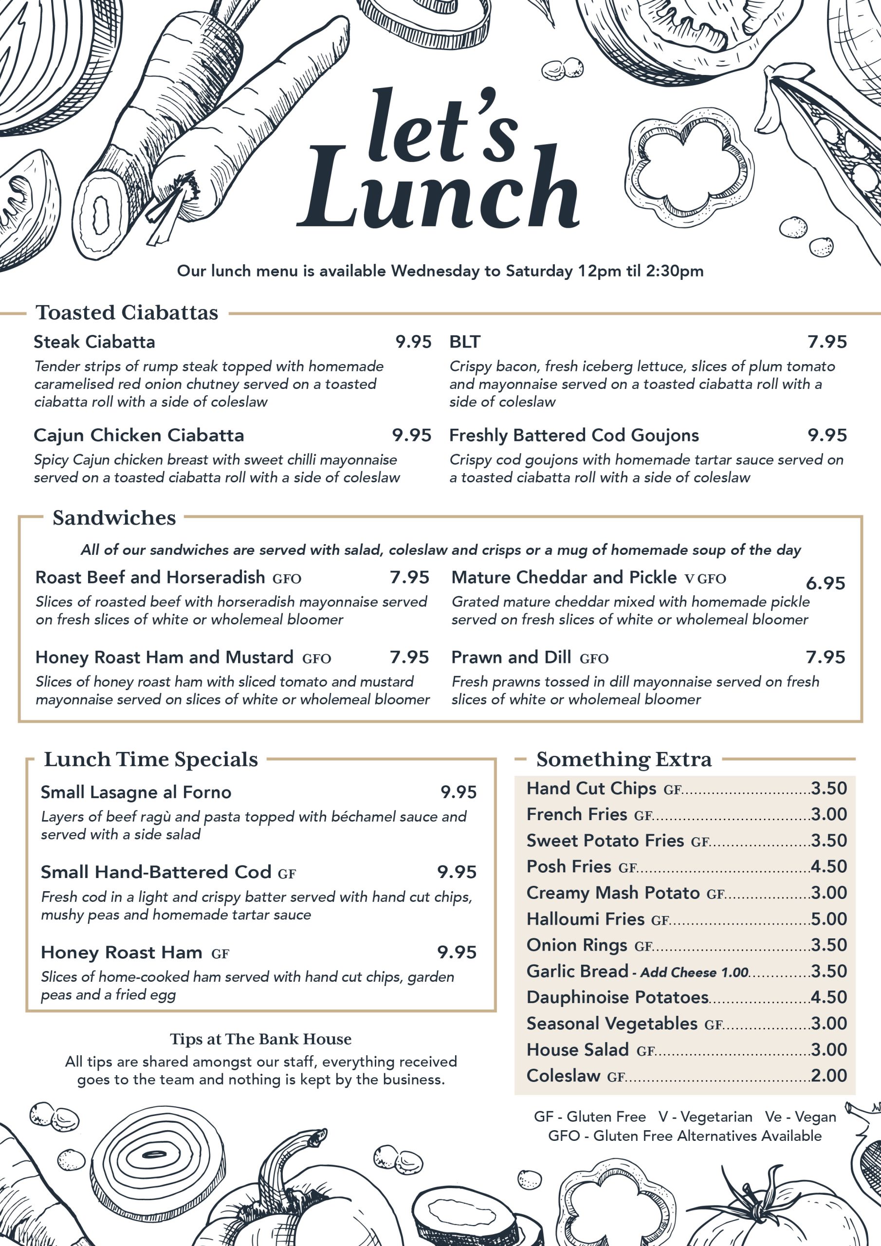 Our Menu – The Bank House